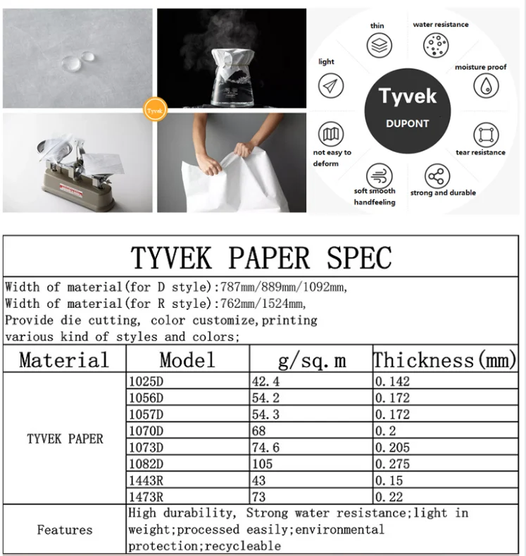Dupont Tyvek Paper - Versatile, Waterproof, and Eco-friendly