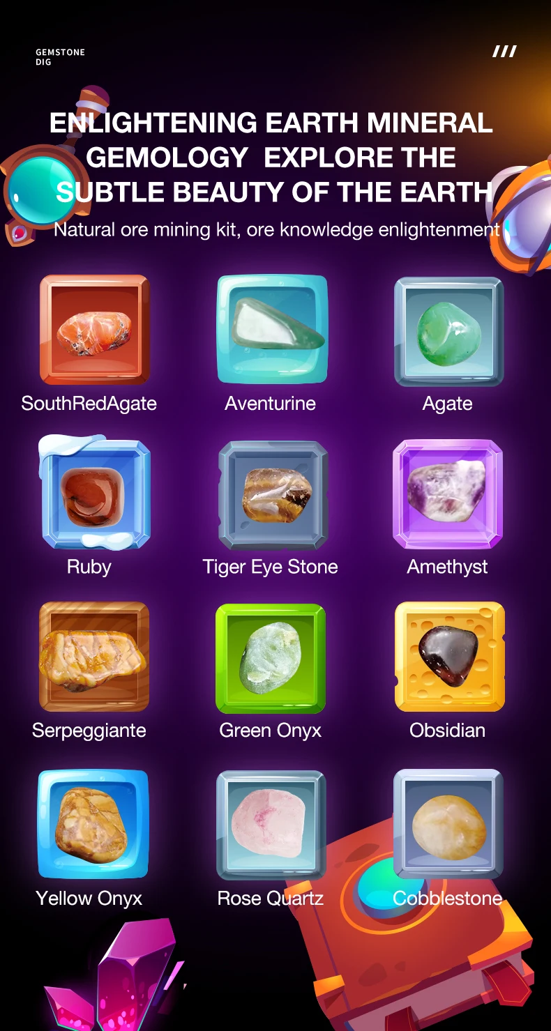 Crystal Dig Kit for Kids - Educational Mineral Treasure
