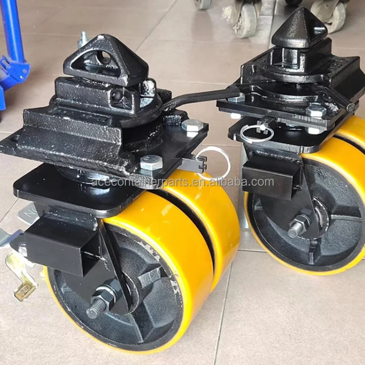 Heavy Duty Double Wheels Caster With Twist Lock Iso Shipping Container ...