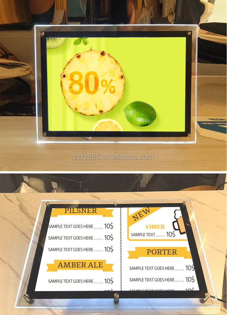 Customized Designed ultra Thin Led Light Box Sign for Business ...