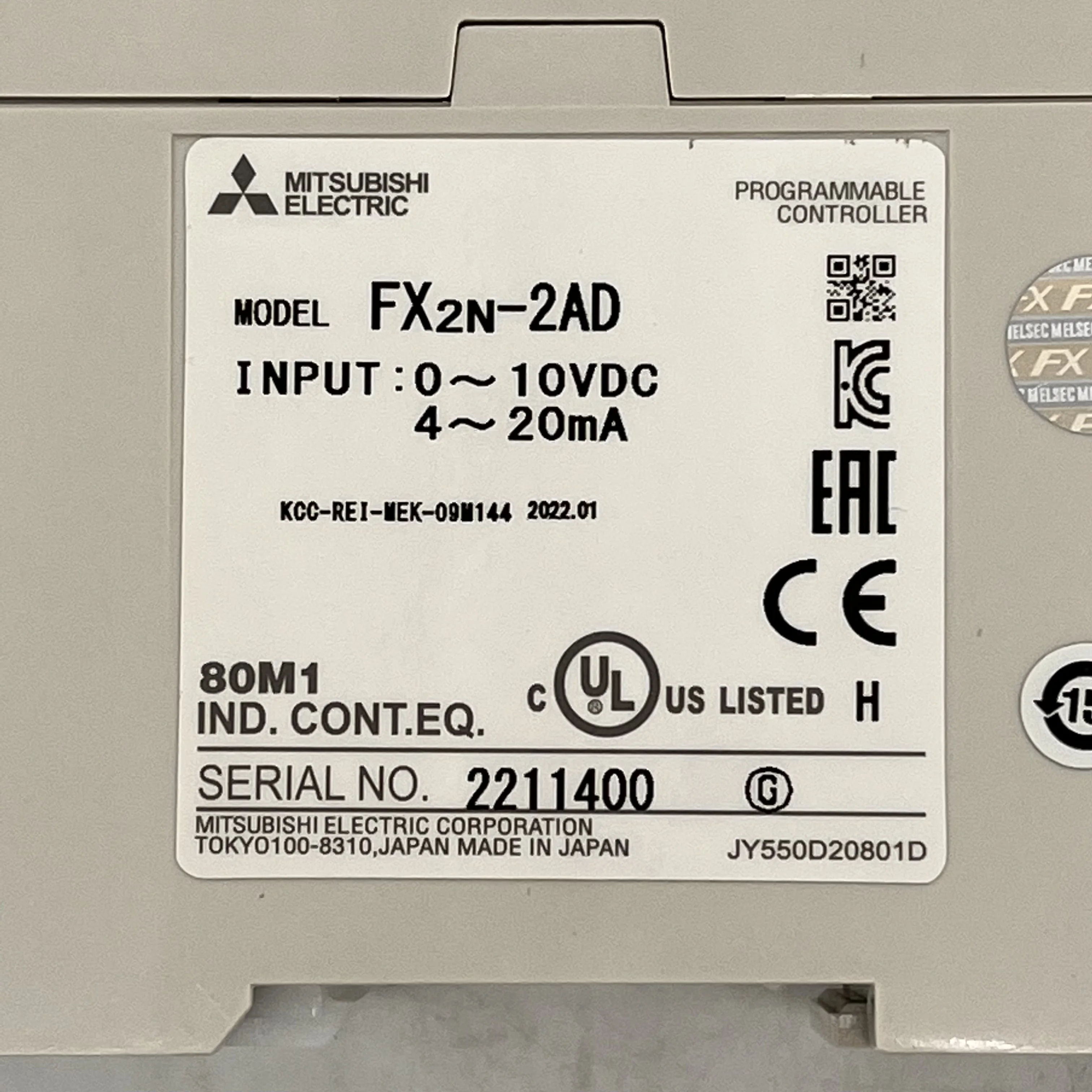 Cnc Japan Original Plc Mit Programmable Controller Module Fx2n-2ad - Buy Fx2n-2ad,Controller ...