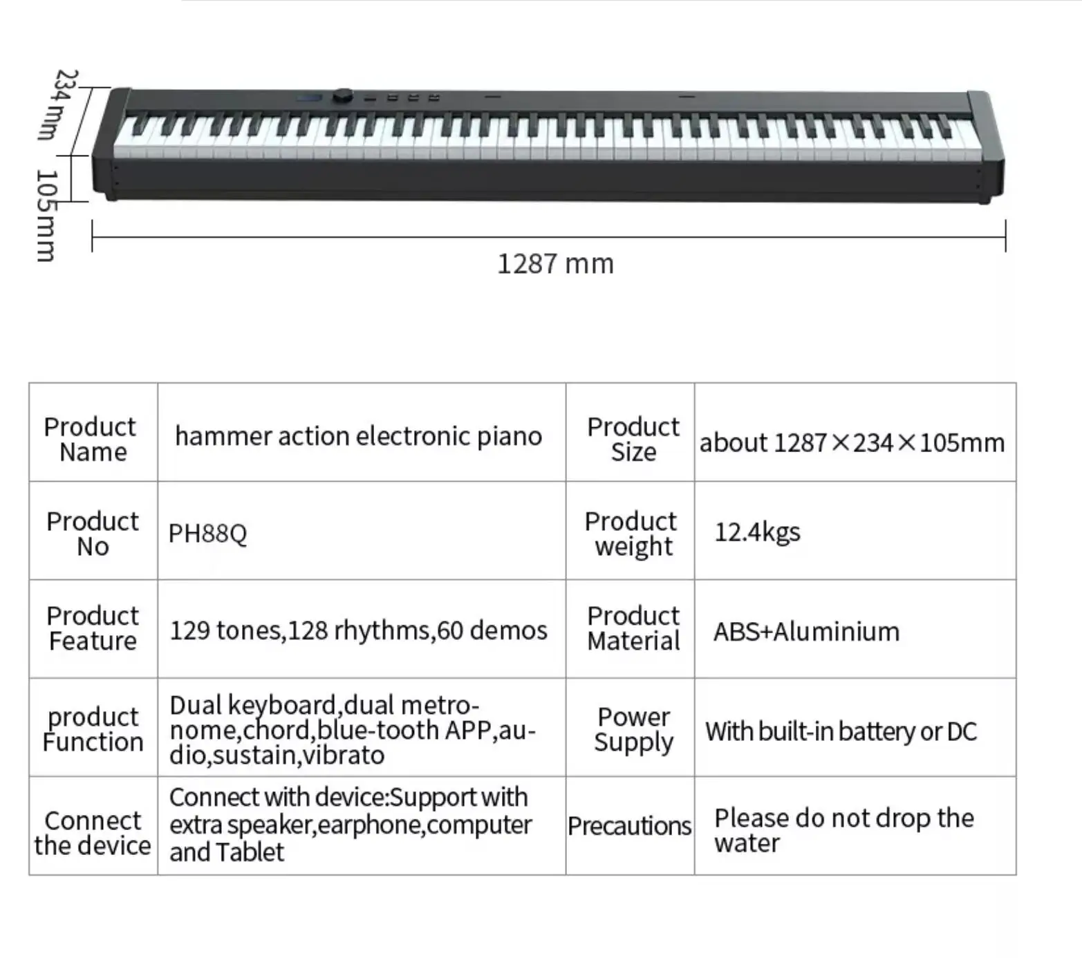 Grand Piano Quality Digital Keyboard - 88 Hammer Action Keys