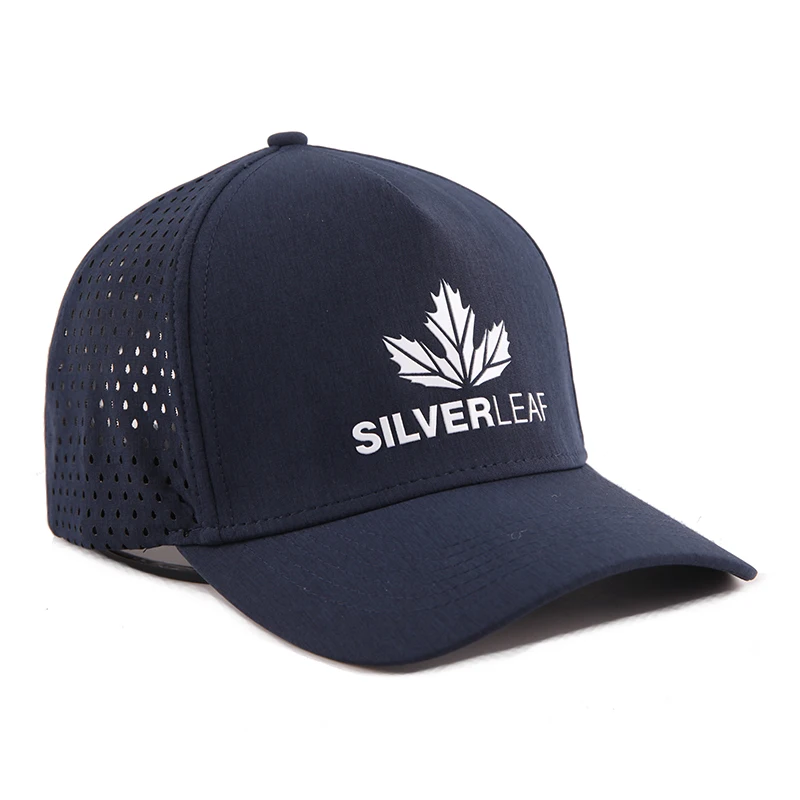 Custom 5 Panel Rubber Patch Logo Baseball Cap Waterproof Laser Cut ...