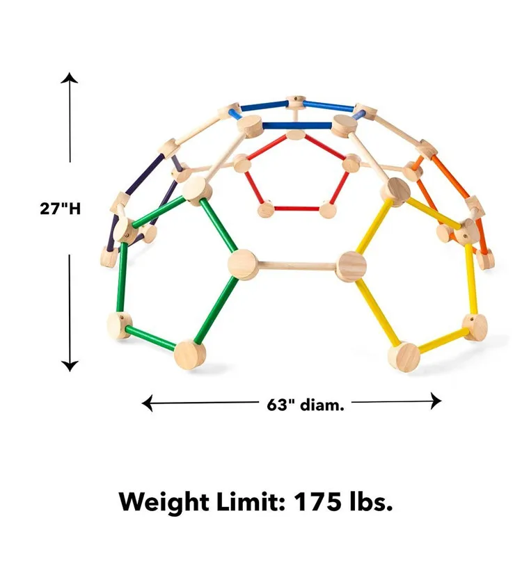 Wooden Indoor Dome Climber Montessori Kid's Gym Wooden Dome Indoor Eco ...