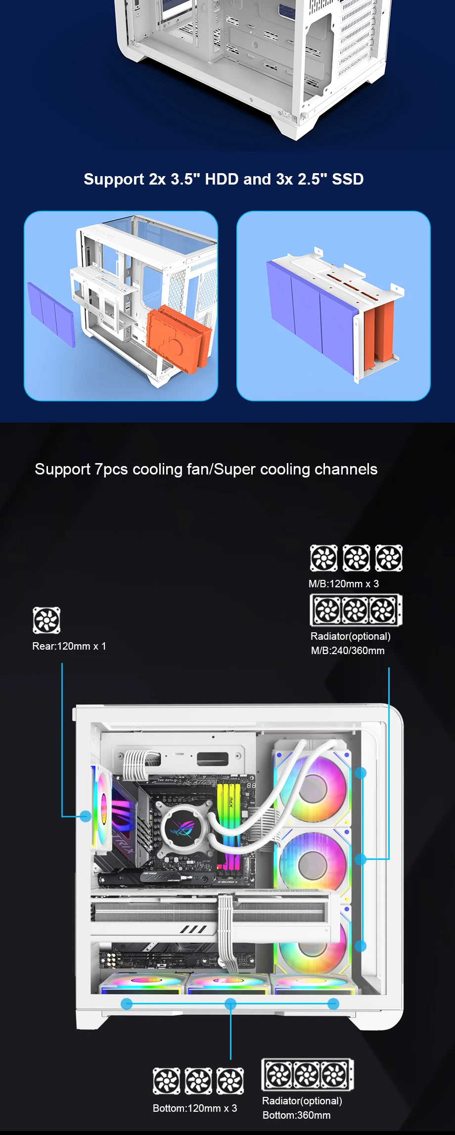 2024 High-end Computer Gamer Case 270 Full View Curved Tempered Glass ...