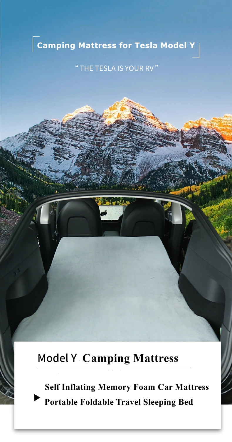 Memory Foam Camping Mattress For Tesla Model Y Package Fits Subtrunk ...