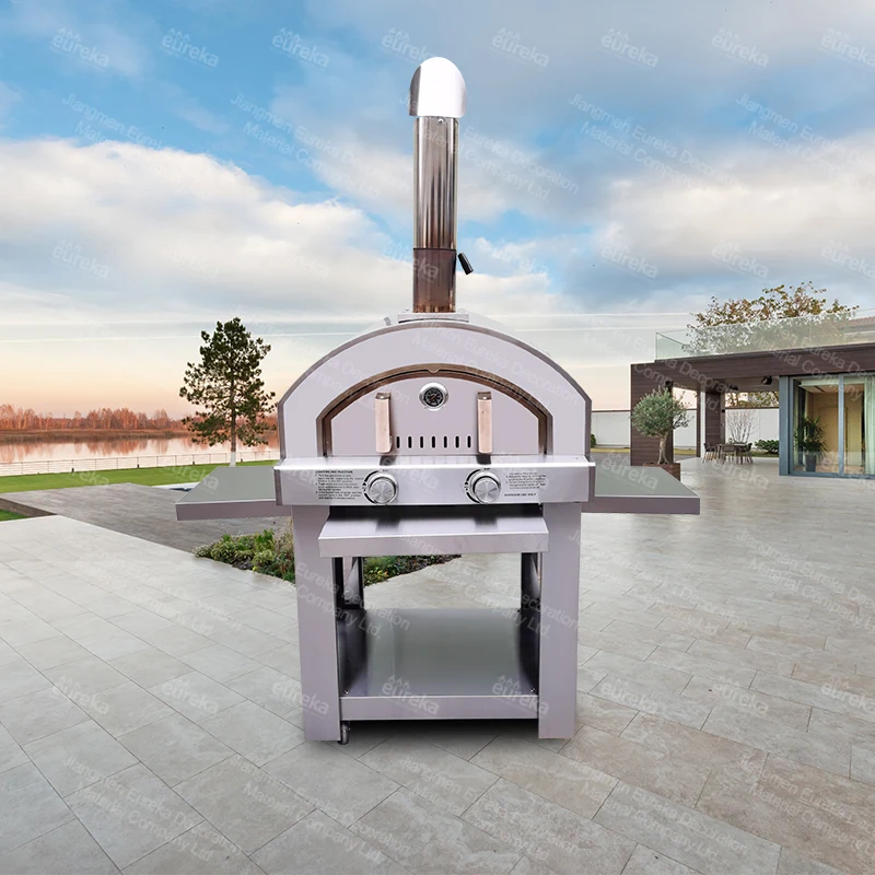 Outdoor Backyard Garden Large Freestanding Gas Fuels 2 Burner Pizza ...