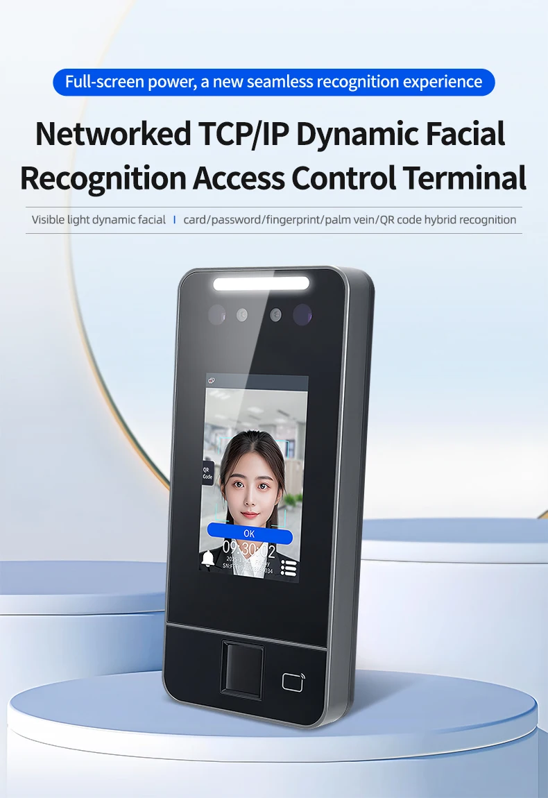 TCP/IP Networking Visible Light Dynamic Face IC Cards Access Machine ...