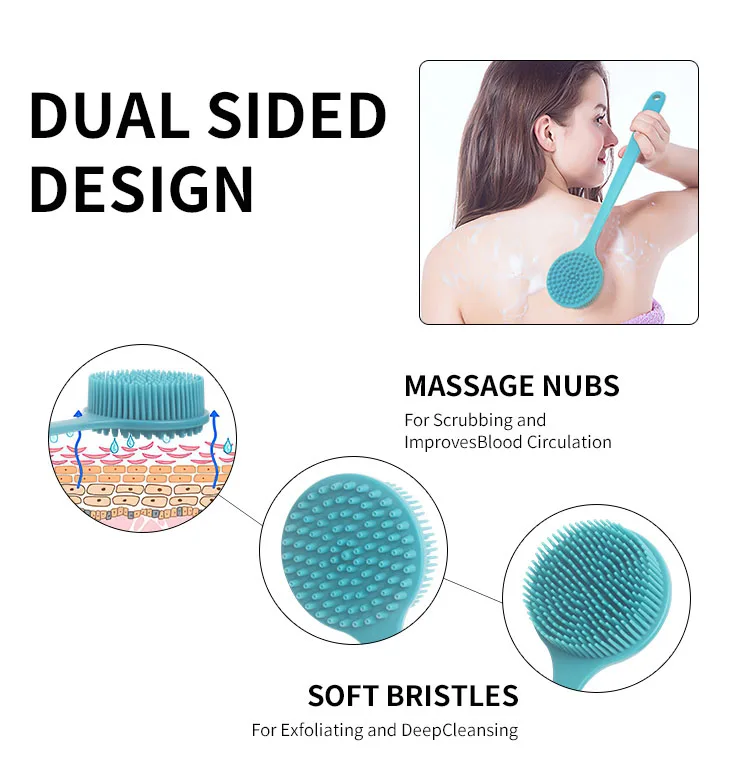 Multifunctional Silicone Rub Massage Bath Brushes Bathroom Cleaning ...