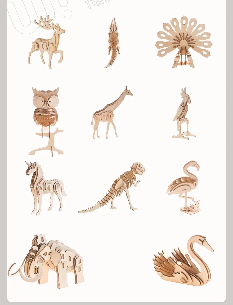 Cheap Educational Toys Unique Shaped Simple Eco-friendly 3d Wooden ...