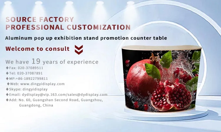 Custom Curve Shape Pop up Foldable Sales Promotion Table Exhibition ...