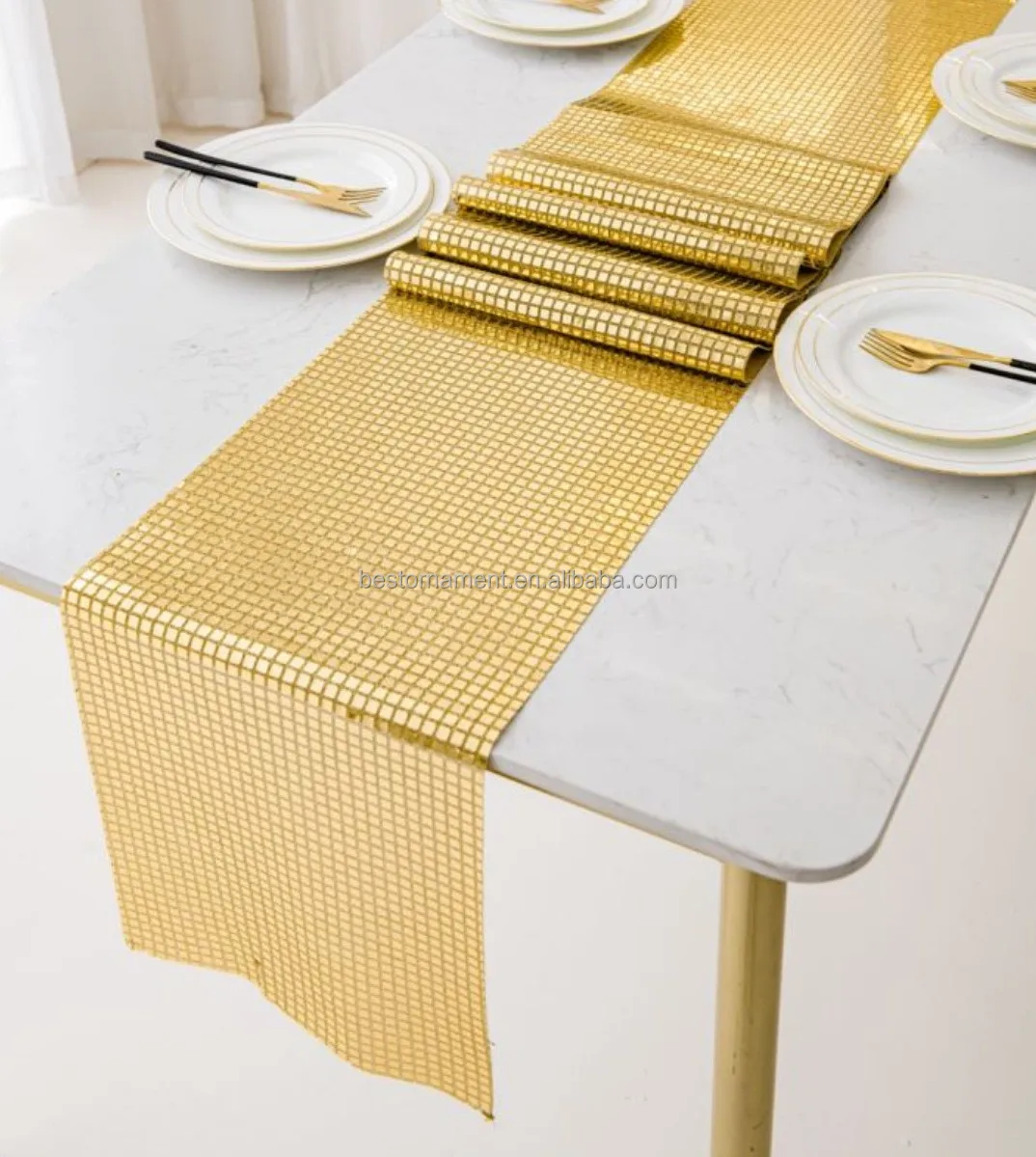 Oem Table Runners Wedding Silver Flash Cheap Dining Table Runners - Buy ...