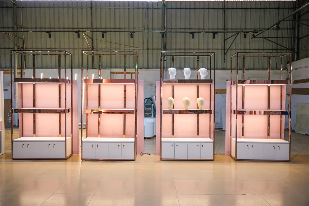Modern Light Wig Display Rack - Elevate Your Wig Shop