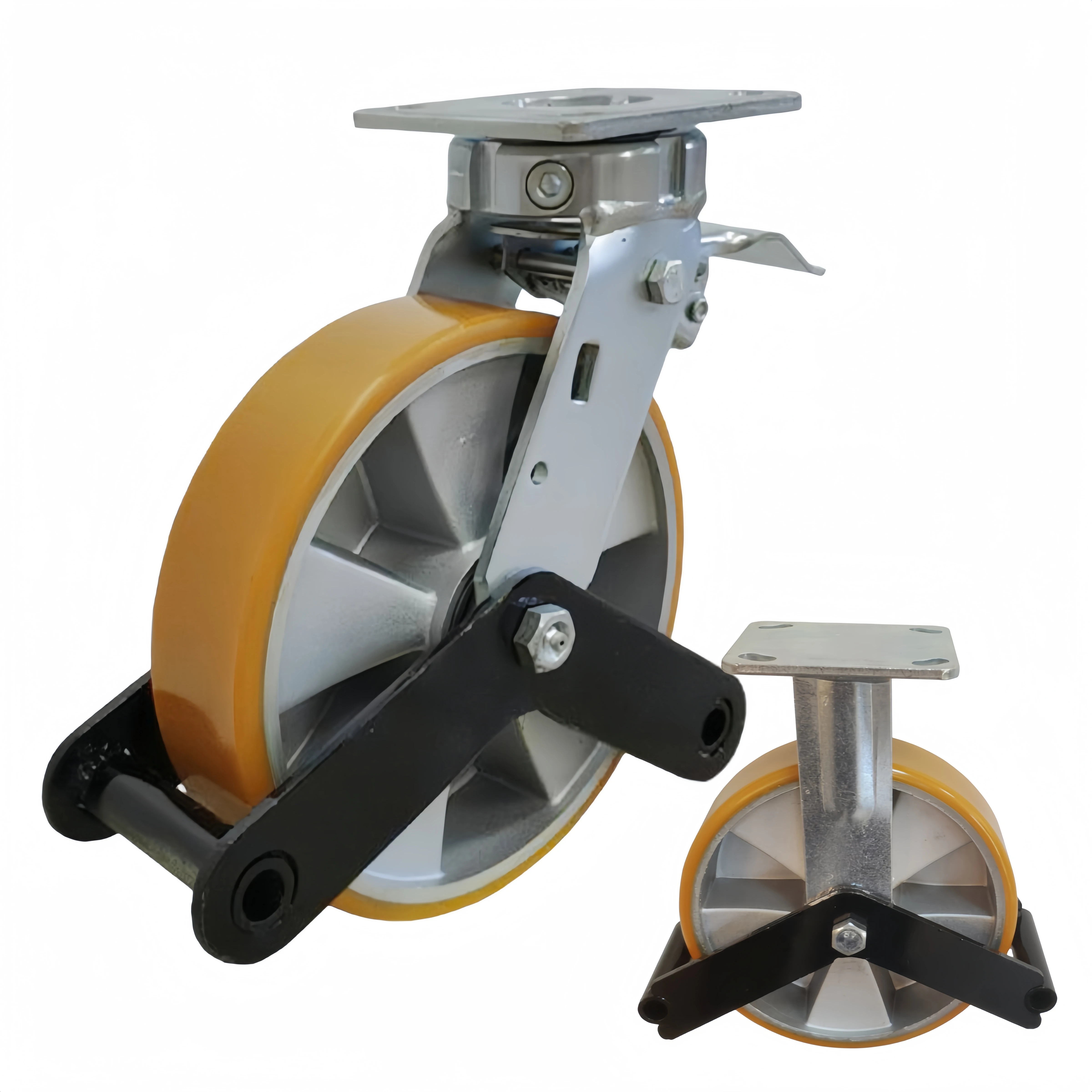 S-s Kingpinless Caster Wheel Aluminum Pu Caster With Toe Safe Guard ...