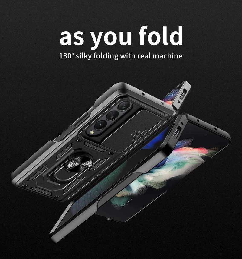 Z Fold 4 Armor Case For Samsung Galaxy Z Fold 4 5g Case Slide Camera ...