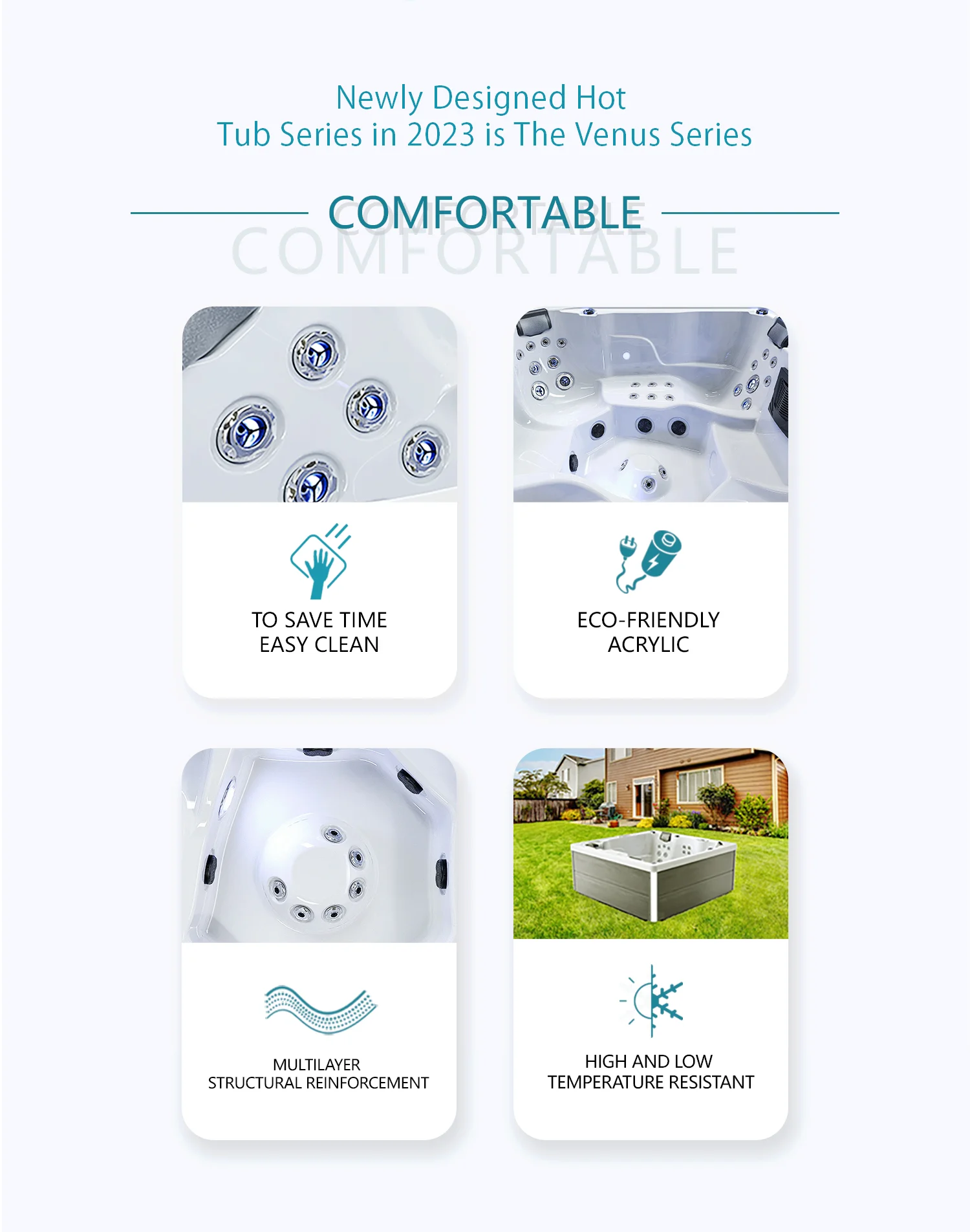 5 Person Deluxe Balboa System US Acrylic Hot Tub Outdoor Spa Pool With ...