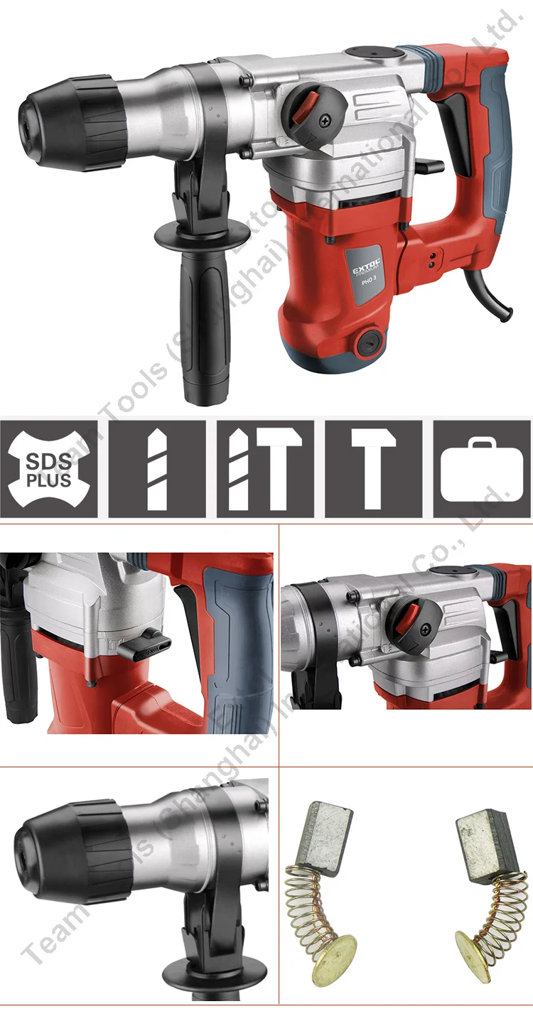EXTOL 1250W SDS Plus Rotary Hammer Drill - 4J Impact Strength