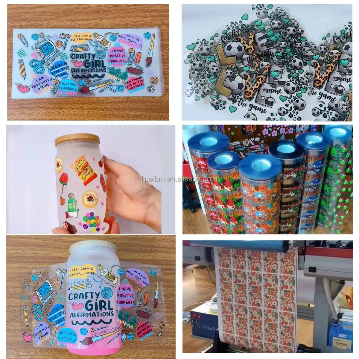 Custom Uv Dtf 3d Libbey Glass 40oz Cup Wrap Transfers Logo Stickers ...