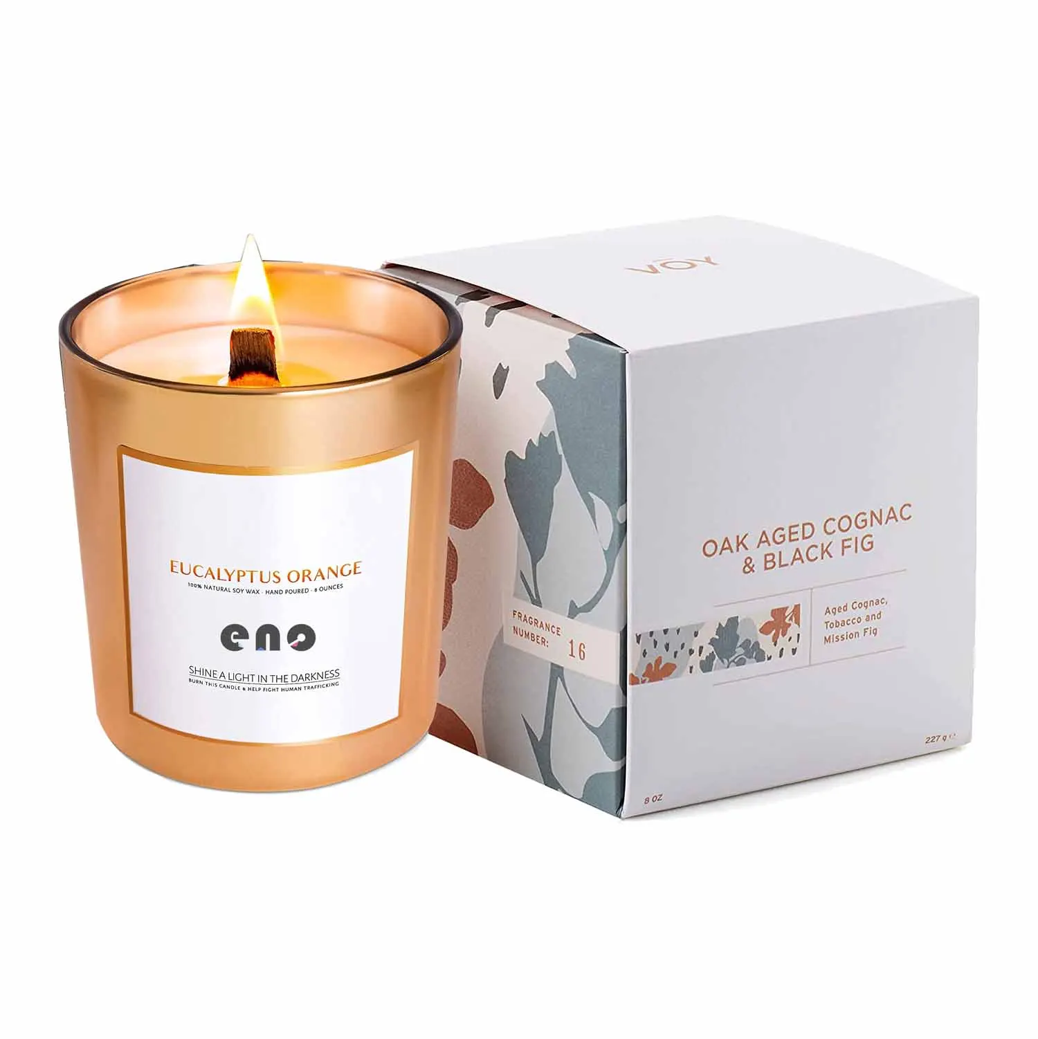 Eno Customized 8oz Luxury Electroplating Gold Glass Jar Scented Candles ...