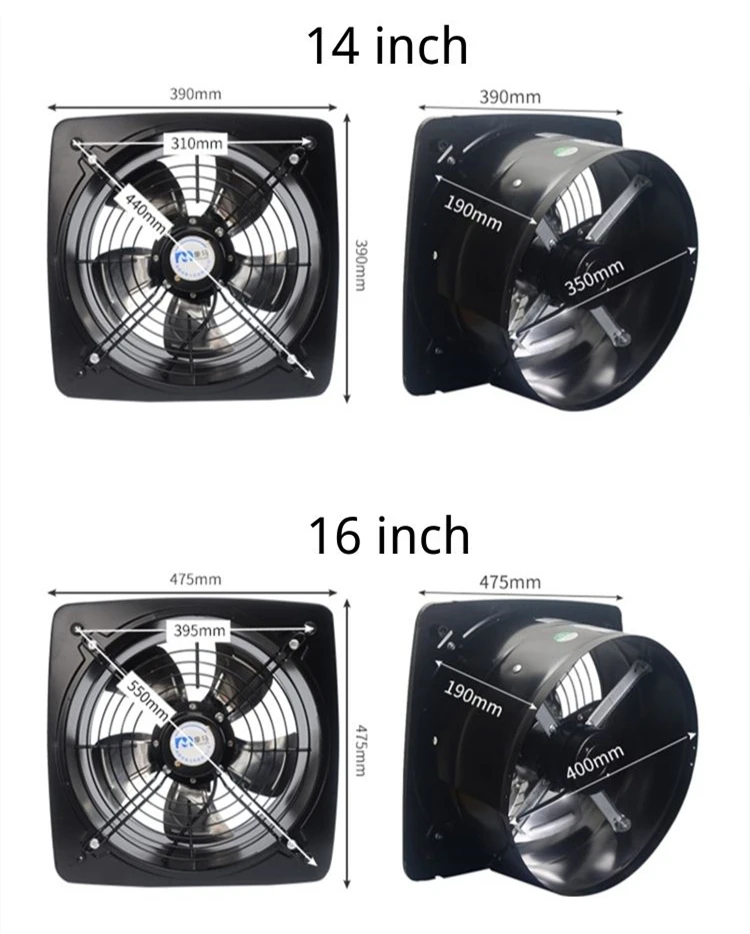 Indoor Ventilator for Smoking Room BBQ - Metal Axial Fan