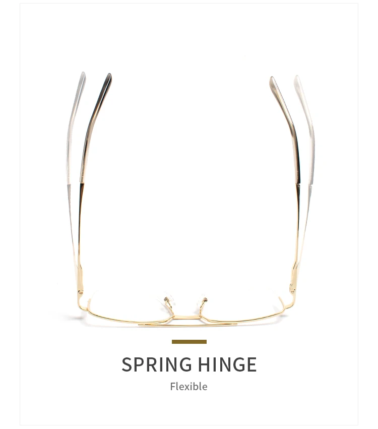 Unisex Small Rectangle Metal Half Rim Optical Frame