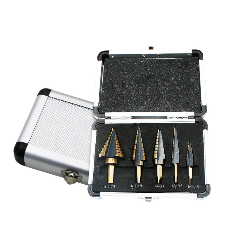 5pcs Hss Cobalt Multiple Hole Step Drill Bit Set Titanium Step Drill ...