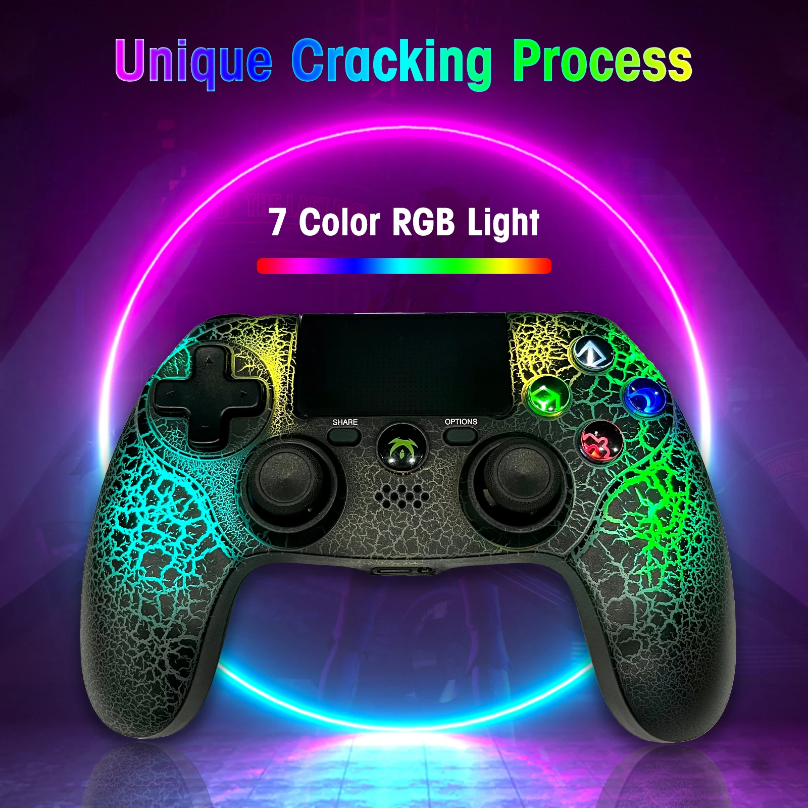 Ishako Bt Wireless Controller Gamepad For Ps4 Game Controller With Rgb ...