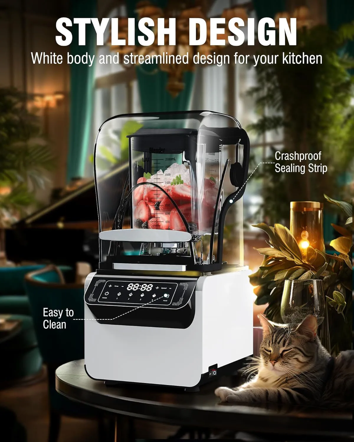 Professional Low-noise Ice Mixer With Muffler Hood 1800 Watts ...