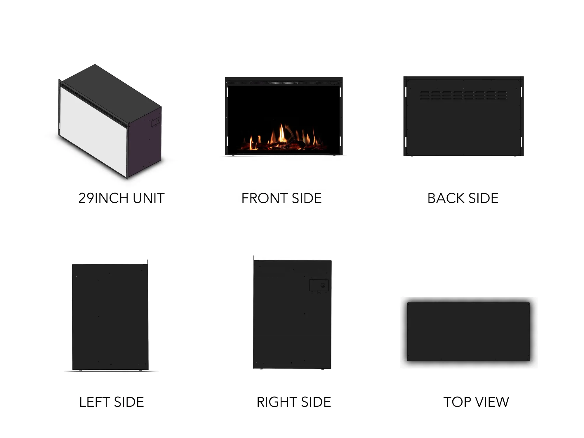 Luxury Real Flame Technology Realistic Flame Linear Built-In Electric ...