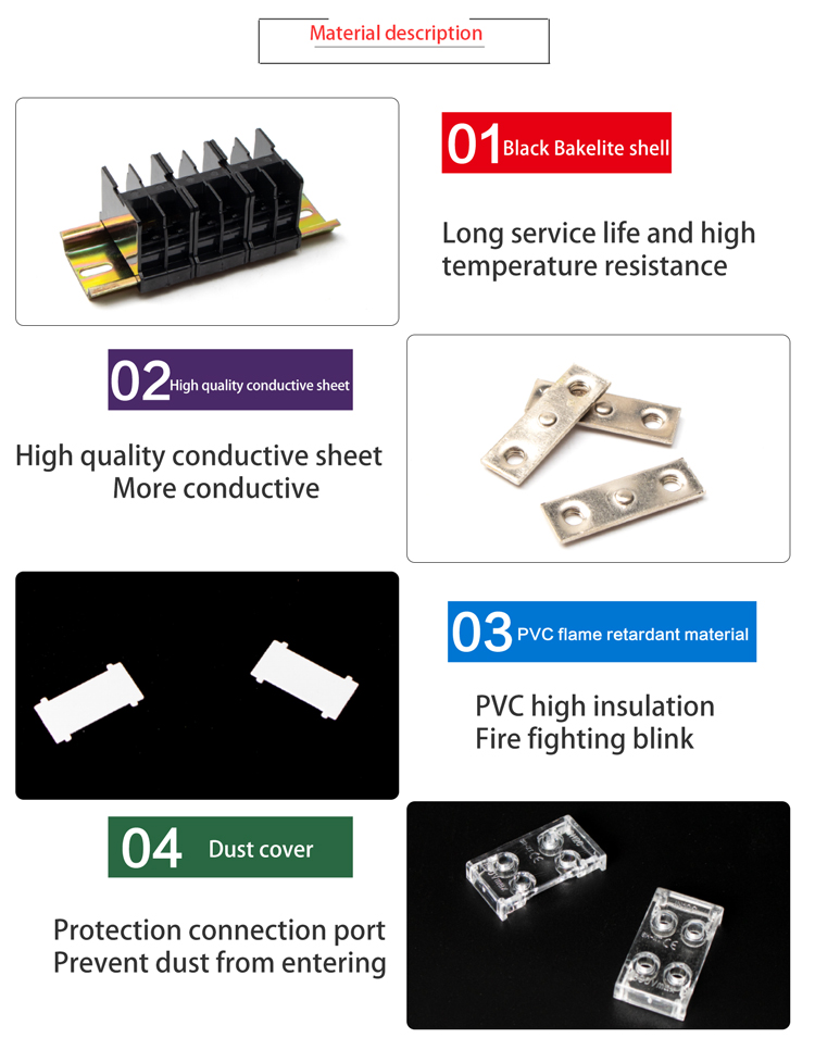 IN411BK Terminal Block - Reliable 1P 60A 600V Wire Connector