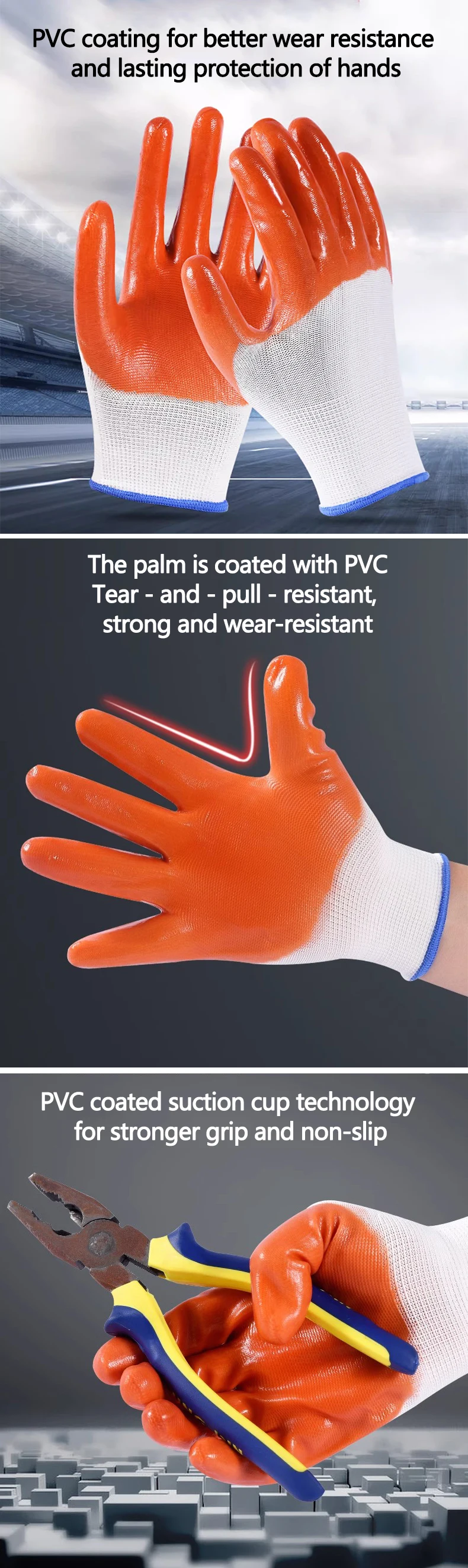 Fully Impregnated Pvc Safety Gloves With Nitrile Coated Work Gloves ...