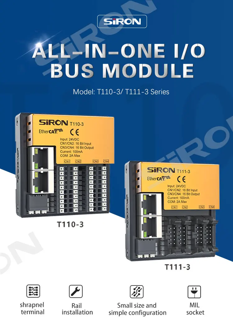 SIRON T11 Integrated I/O Fast Connection Wire Profinet Modbus Smart Module I/o Ethercat