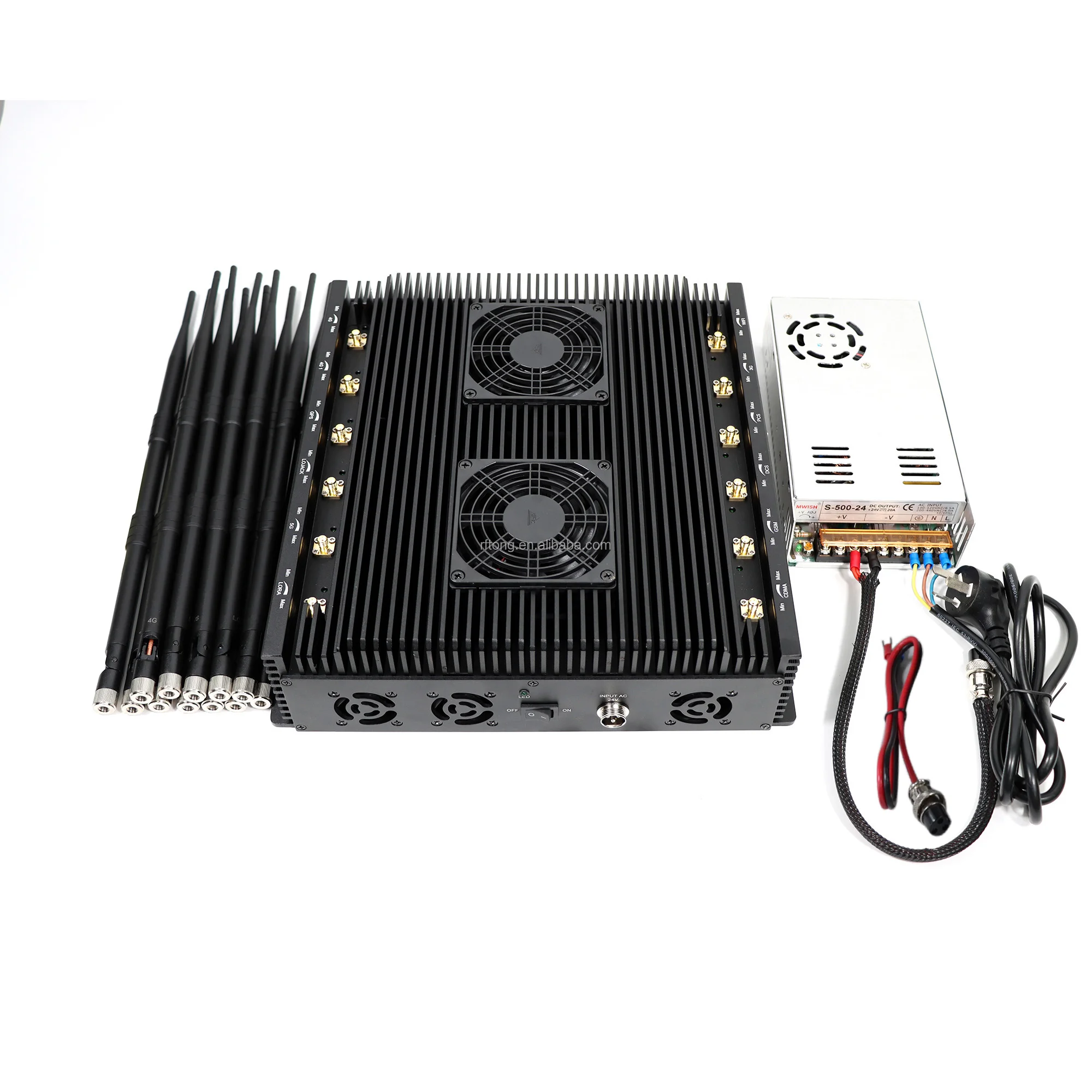 Desktop 12 Channel High Power 96W GSM 2G 3G 4G 5G 315 433 868 GPS WIFI ...