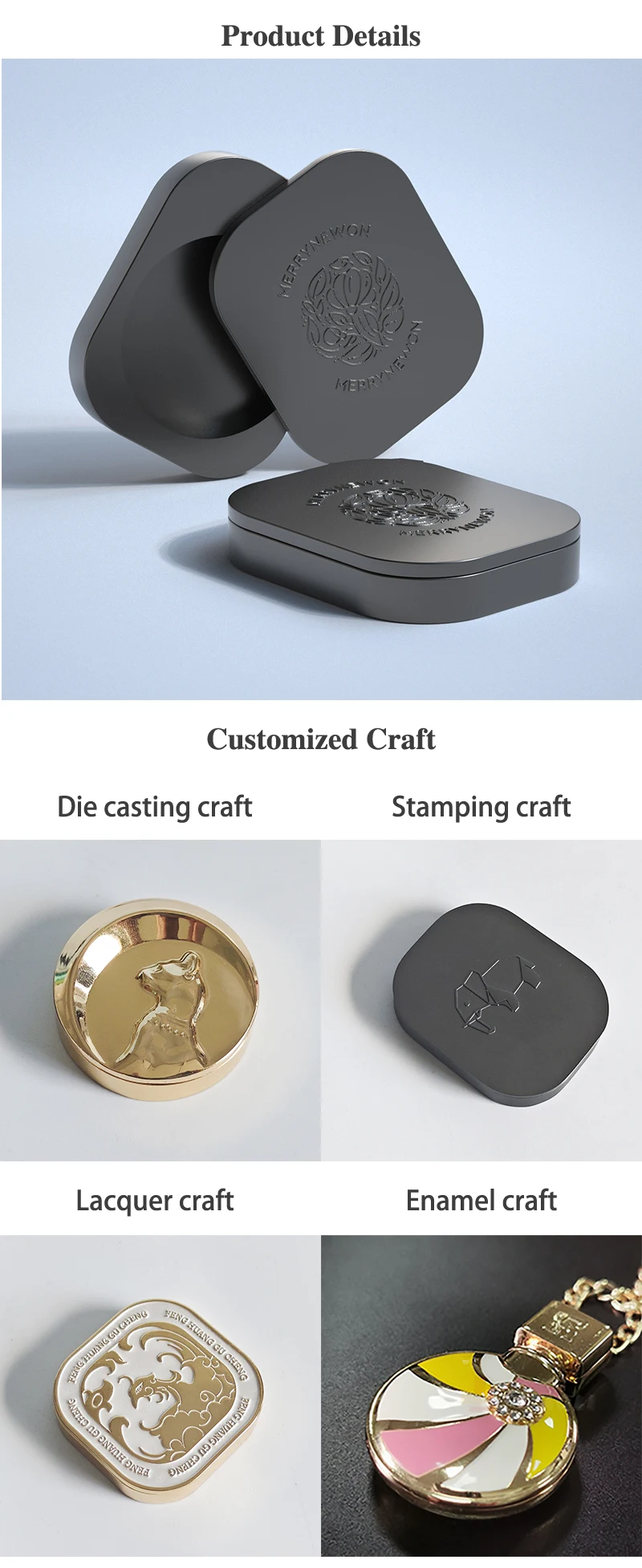Luxury Solid Perfume Case - Unique Black Magnetic Container