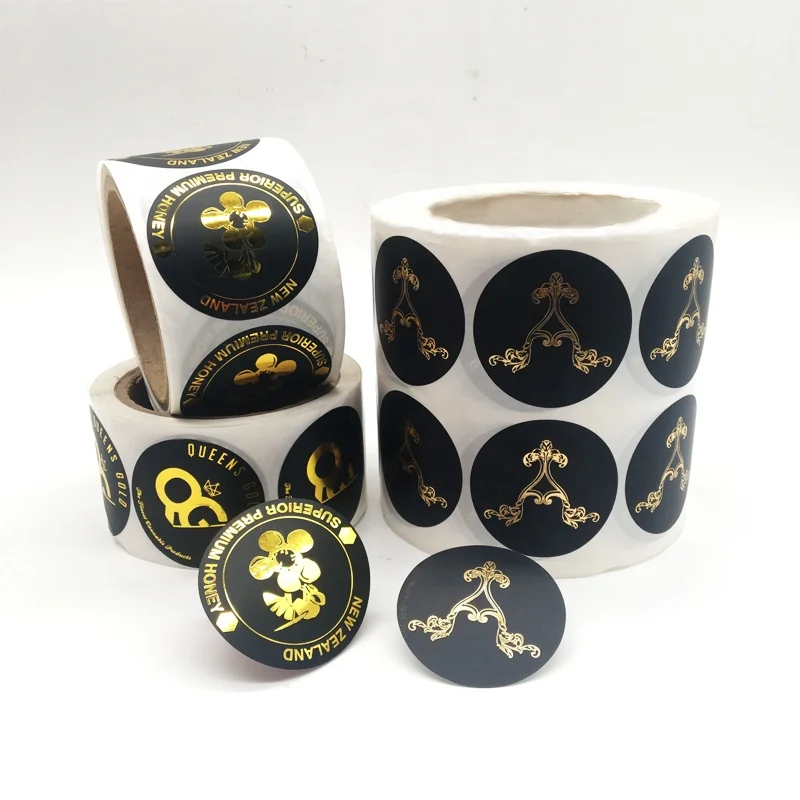 Customized Transparent Logo Label Self-adhesive Gold Foil Water-proof ...