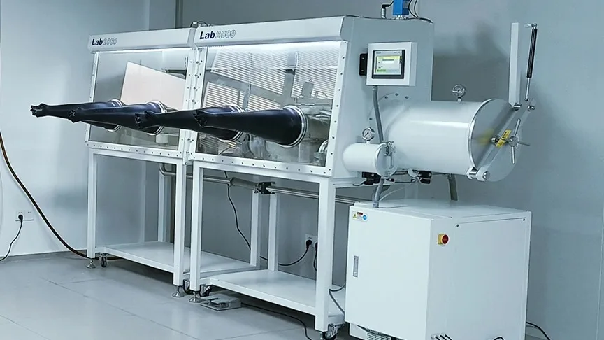 Lab Water And Oxygen Glovebox Vacuum Double Station Single Side Glove ...