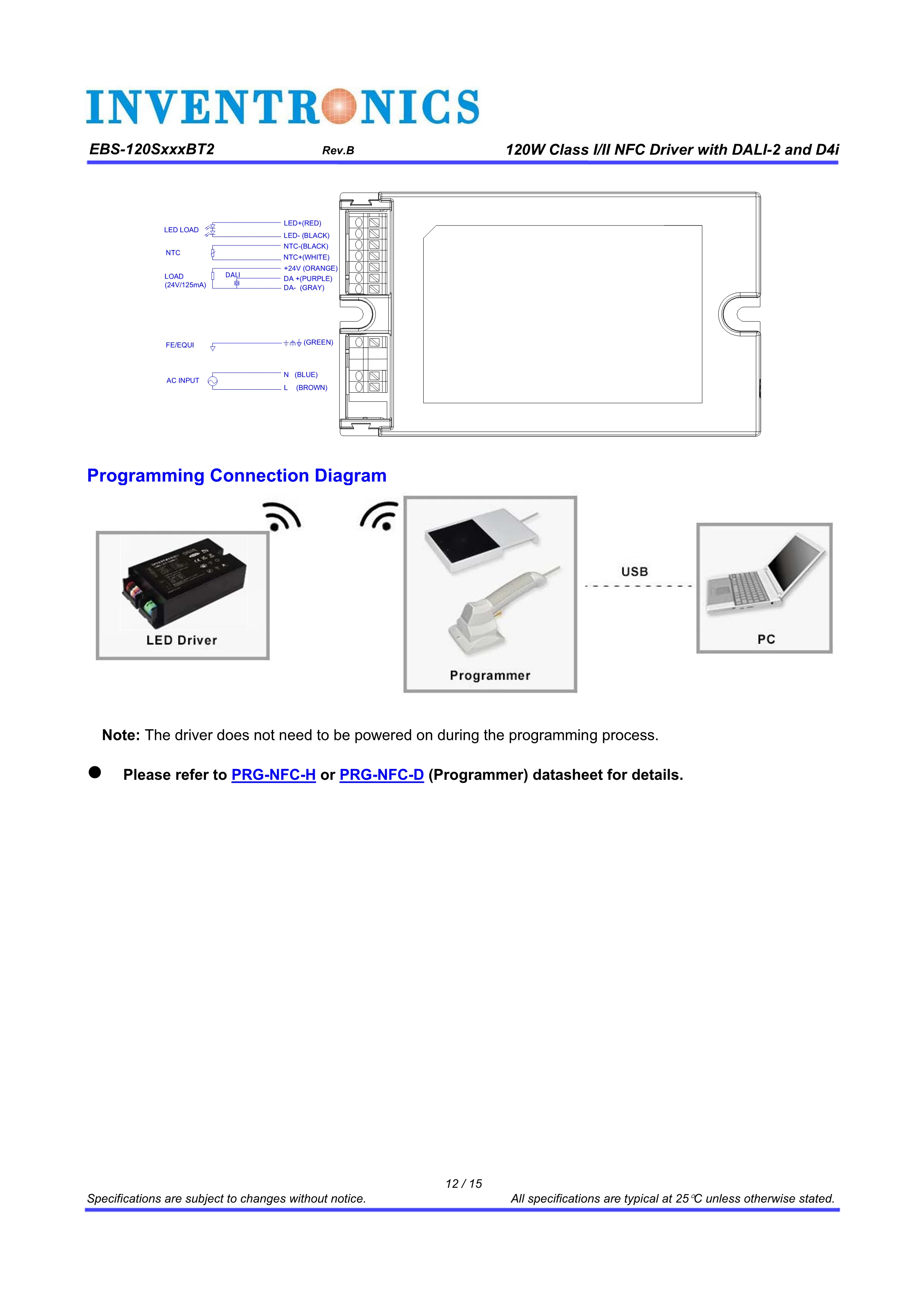 Inventronics Ebs-120s150bt2 - 120W LED Driver with DALI-2