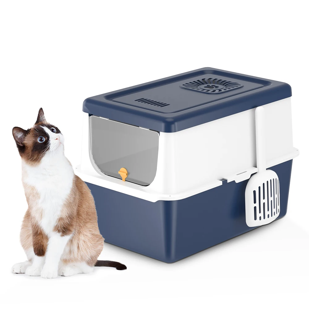 Urine Litter Box Fully Enclosed High Edge Stainless Steel Cat Litter ...