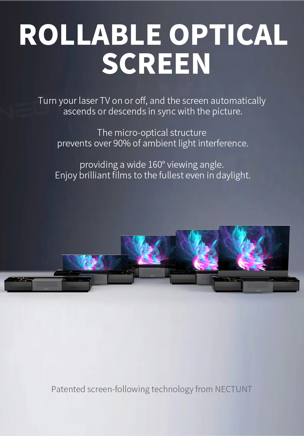 2024 Wupro X Nectunt Laser TV Cabinet - 100/120inch Smart Cinema