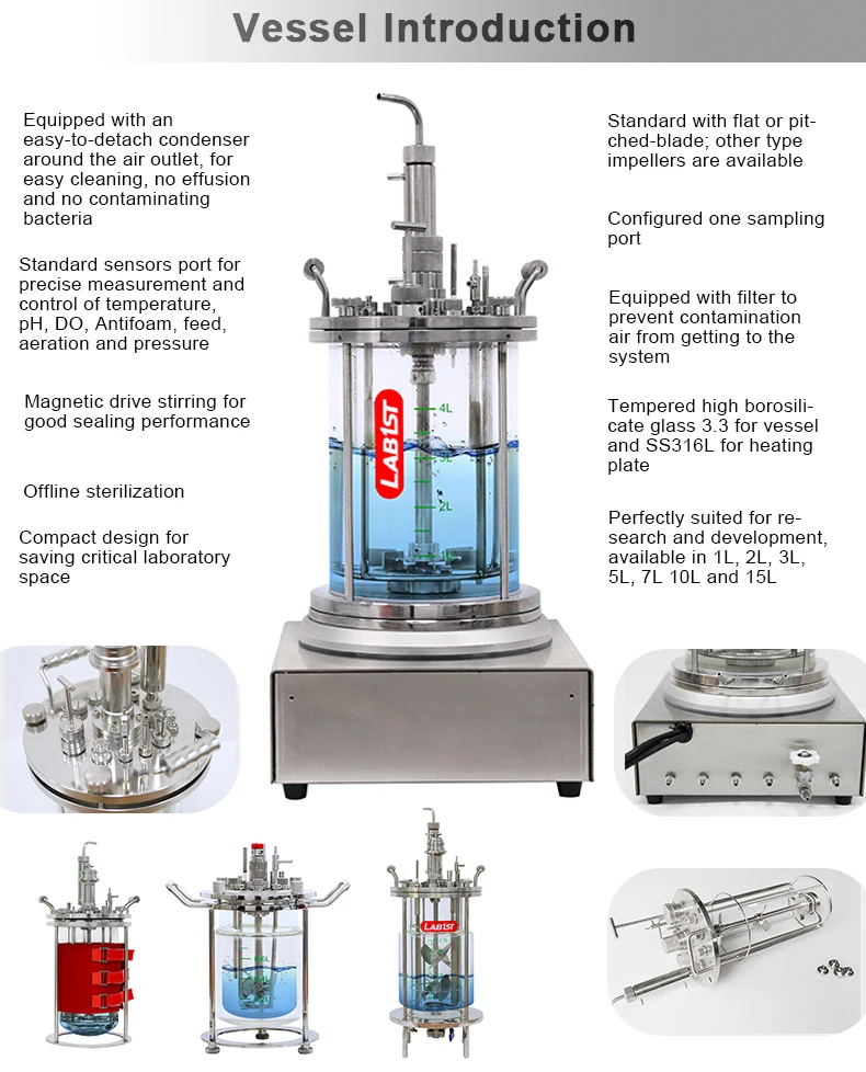 Lab1st Plant Cell Culture Cultivation Bioreactor 5l 10l 15l Fermentor ...