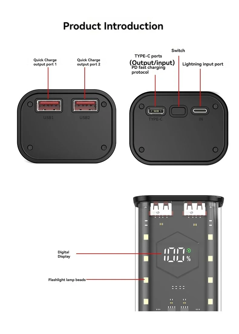 21700 DIY Power Bank Case - 4 X 21700 Fast Charging Powerbank Holder ...