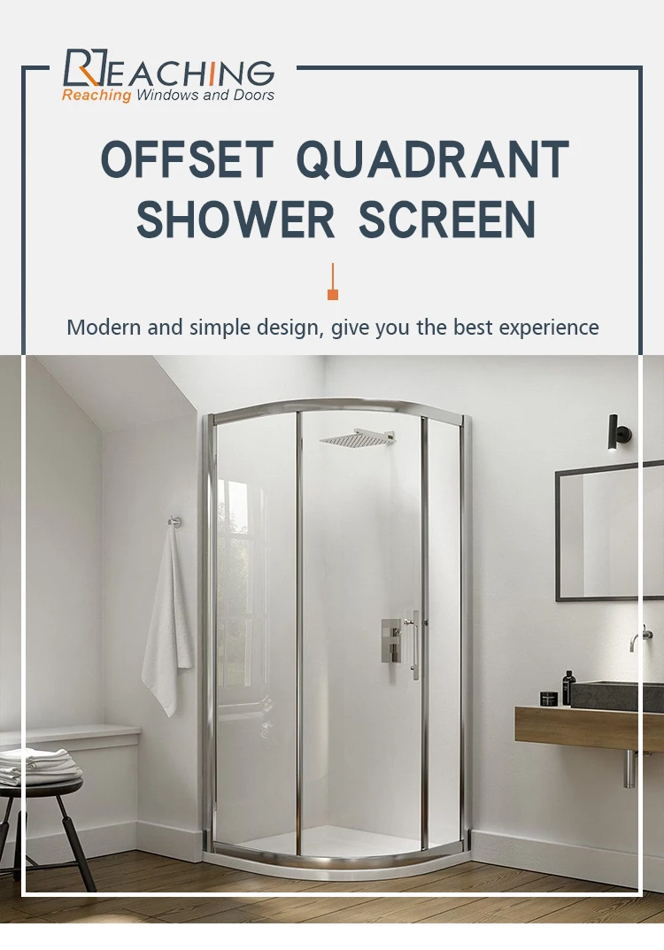 Reachingbuild Black Aluminum Frame Walk-in Shower Room Sliding Shower ...