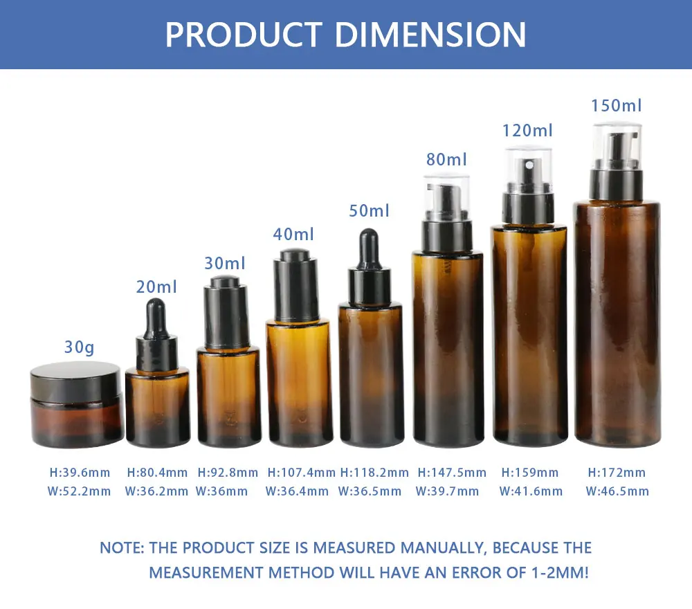 Amber Toner Bottles - Durable & Versatile Storage Solutions