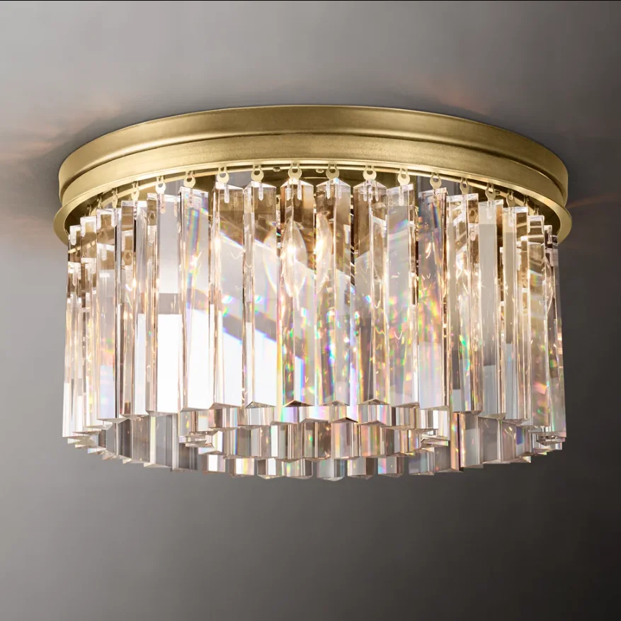 Flushmount Collection Modern Luxury Hotel Hallway Bedroom Living Room Brass Ceiling Lamp Crystal ...