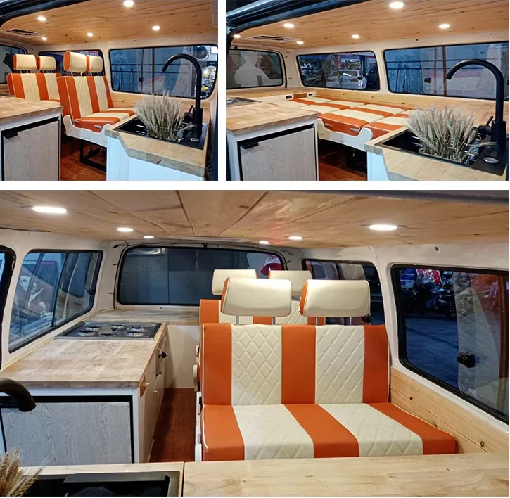 Customized Luxury Comfortable Leather Reclining RV MPV Van 2 Seat 3 Seat Sofa Bed