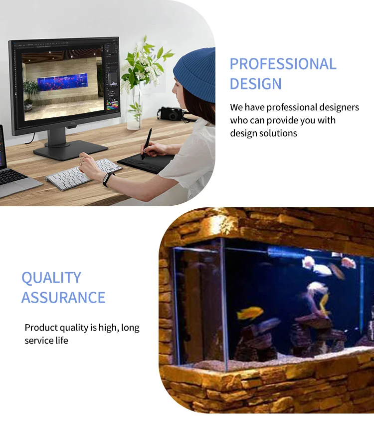 Wholesale Wall Mounted Custom Rimless Large Fish Tank Aquarium For Home ...