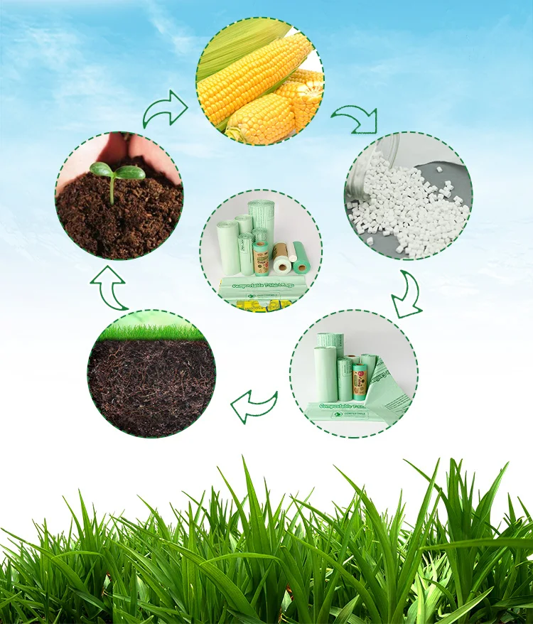 Biodegradable Garbage Trash Bags - PLA PBAT Corn Starch
