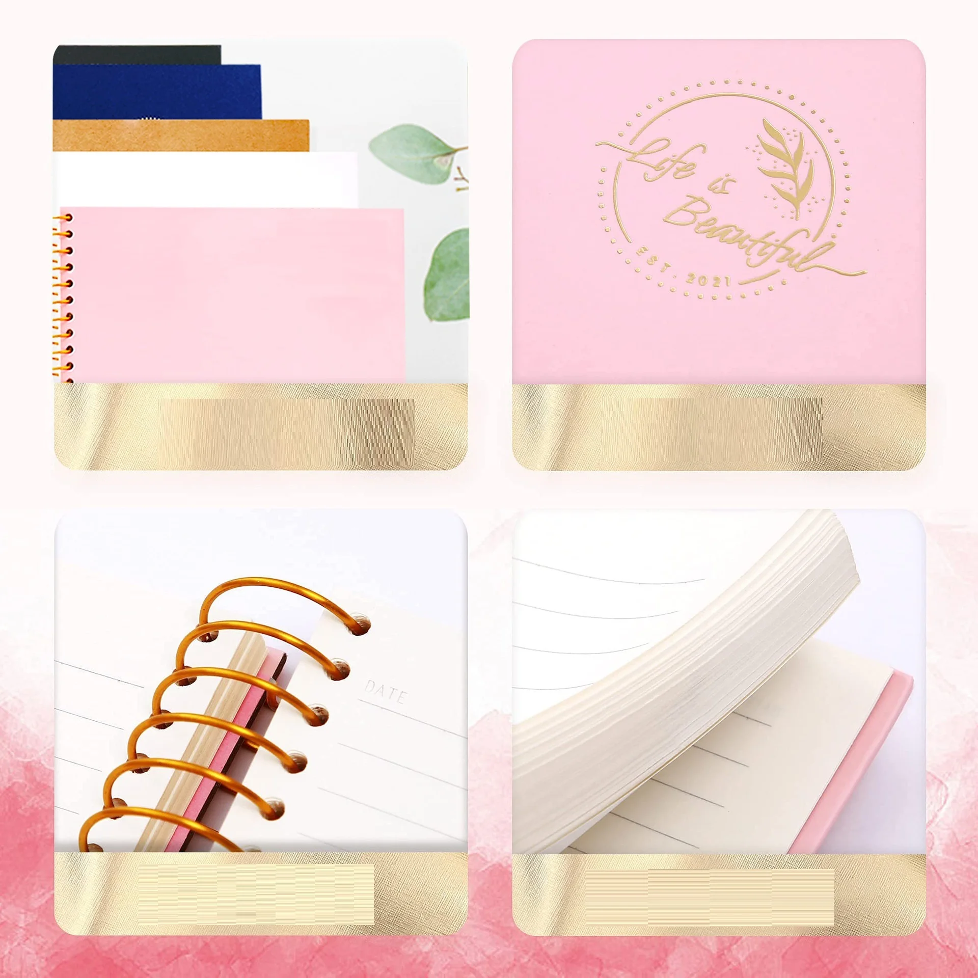 Wholesale Pink Customizable Thicken Spiral Journal 16k Notebook School ...