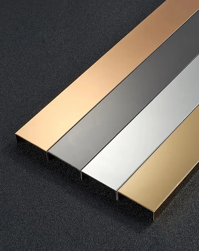 Foshan L Shaped stainless steel skirting board flooring Polished Edge ...