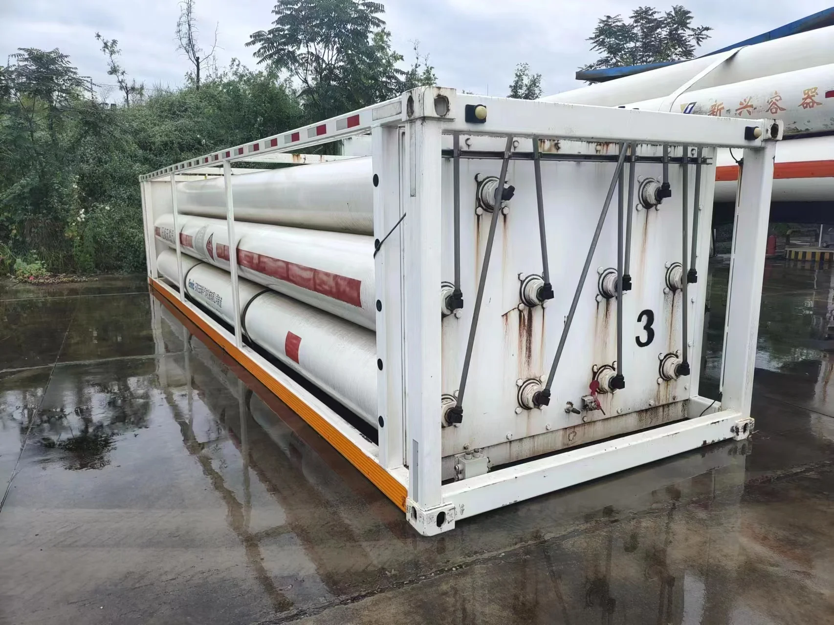 Cng Tube Skid Trailer 40ft Gas Tube Bundle Skid Trailer for CNG Station ...